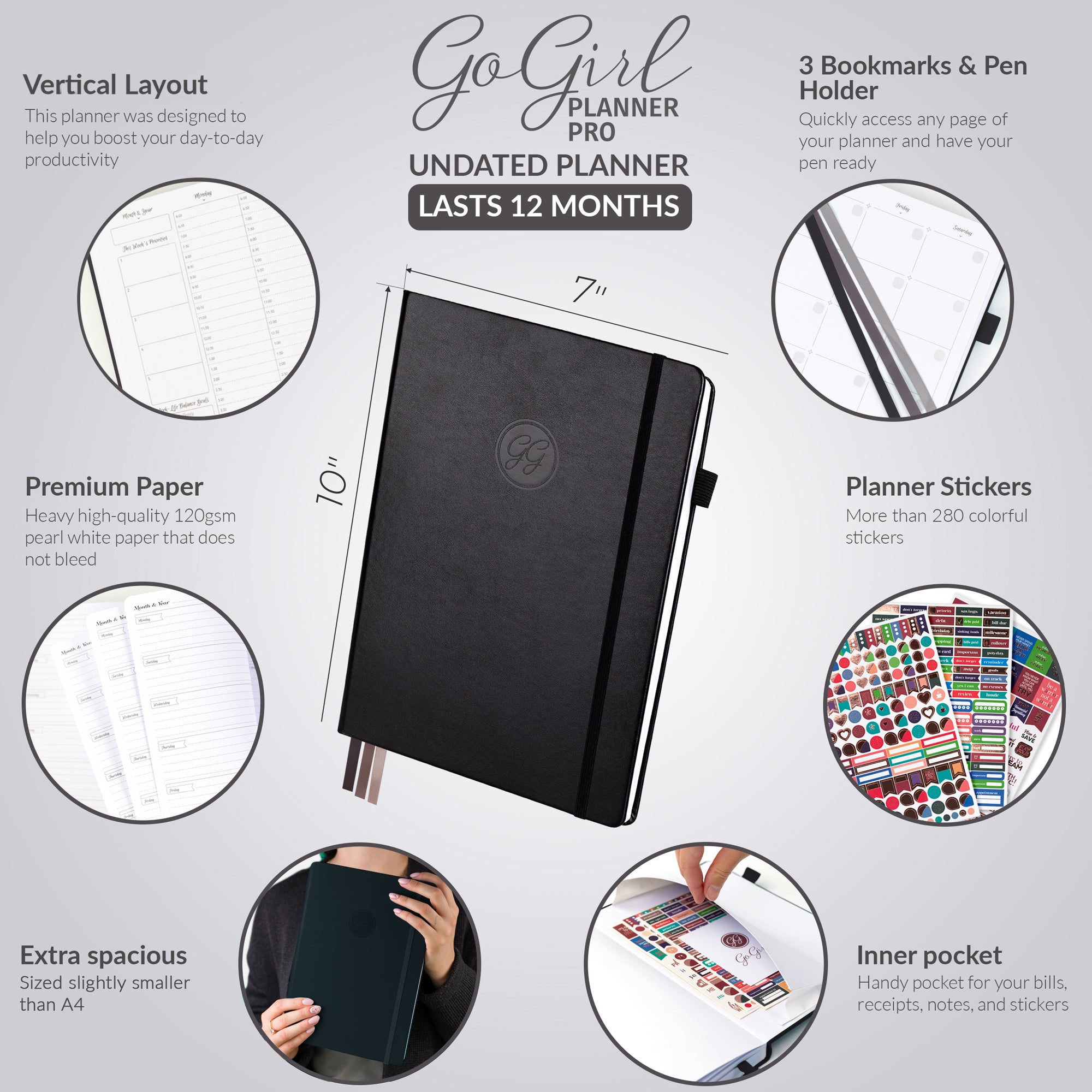 Pro Vertical Hourly Weekly Planner – GoGirl
