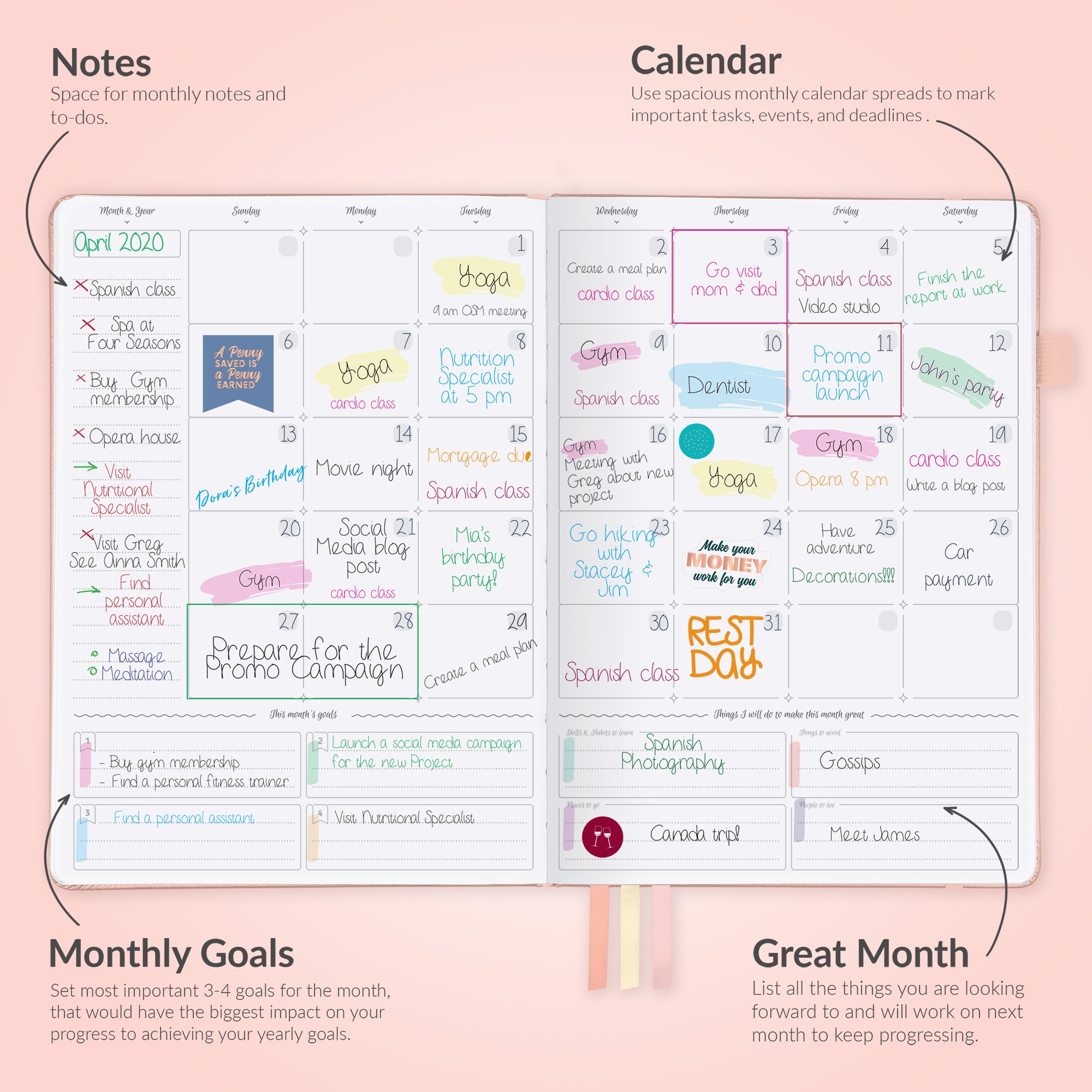 Pro Vertical Hourly Weekly Planner – GoGirl