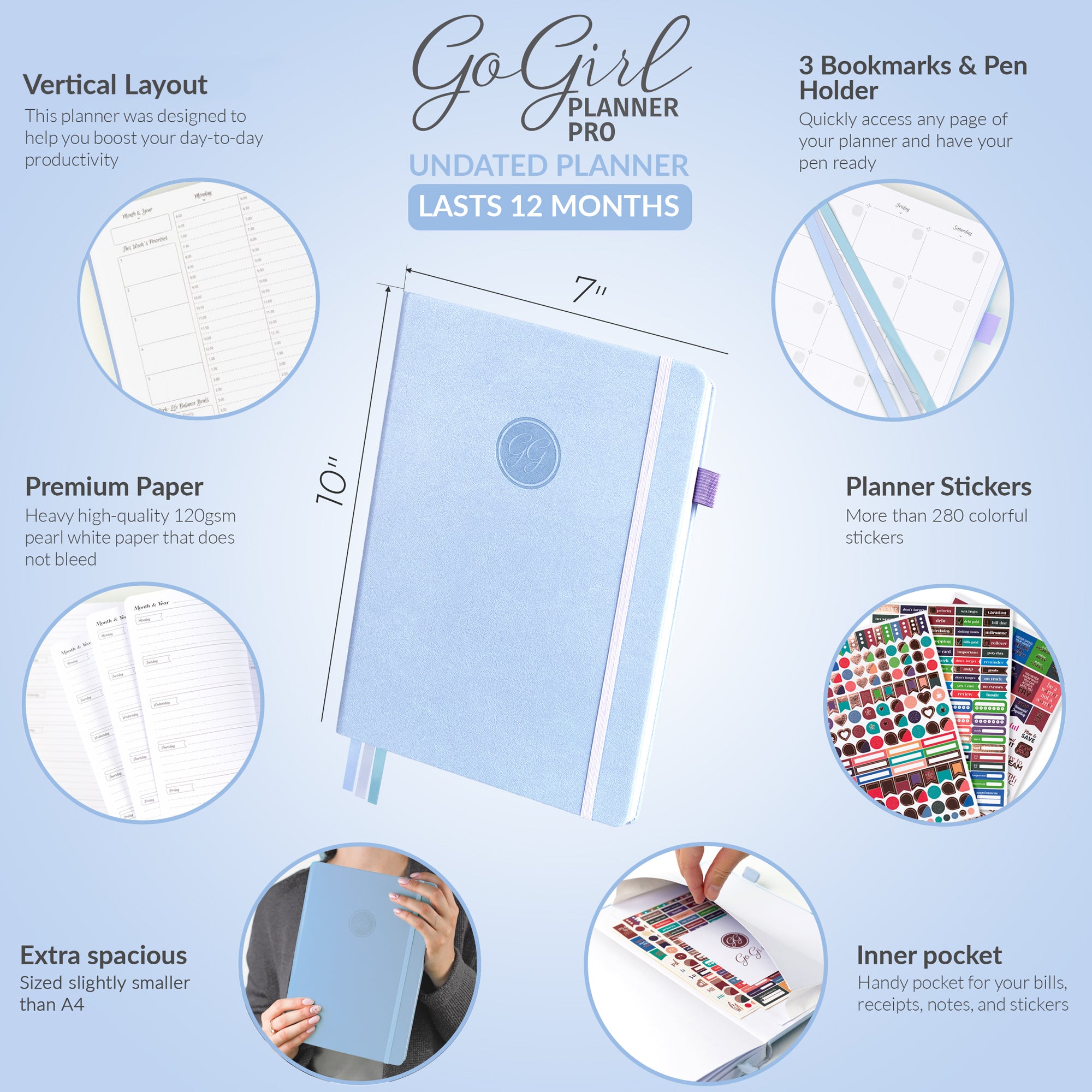 Pro Vertical Hourly Weekly Planner – GoGirl