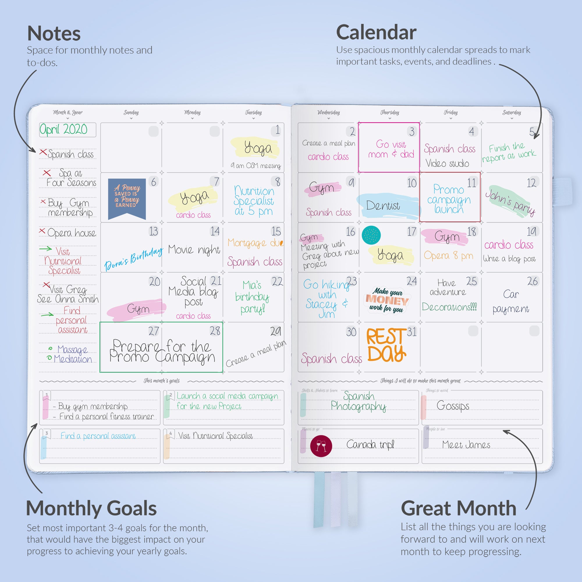 Pro Horizontal Weekly Planner – GoGirl